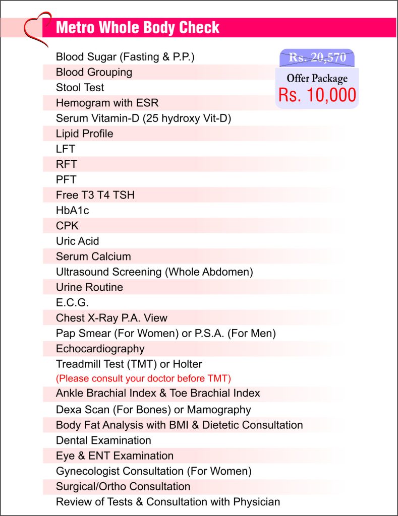 Metro Whole Body Check - Metro Group of Hospitals